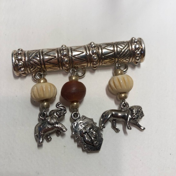 Napier | Jewelry | Vintage Napier Safari Bar Dangle Pin Lion Elephant ...